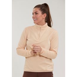 Langarmshirt Endurance "VIRONIC W Waffle", Damen, Gr. 38, rot (apricot), 92% Polyester, 8% Elasthan, meliert, unifarben, normal, hoch geschlossener Ausschnitt, Shirts Langarmshirt, mit atmungsaktiver Eigenschaft