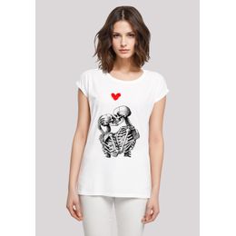 T-Shirt F4NT4STIC "Love is all you need", Damen, Gr. 4XL, weiß, Obermaterial: 100% Baumwolle, regular fit, Rundhals, ohne Bündchen, Shirts, Premium Qualität