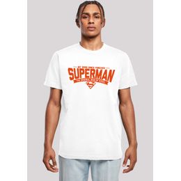T-Shirt F4NT4STIC "DC Comics Superman My Hero", Herren, Gr. M, weiß, Obermaterial: 100% Baumwolle, regular fit, Rundhals, ohne Bündchen, Shirts, Herren,Premium Merch,Regular-Fit,Basic,Bedruckt