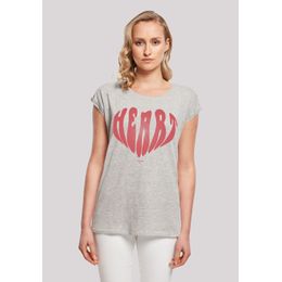 T-Shirt F4NT4STIC "Valentinstag Herz Rot", Damen, Gr. 4XL, grau (erdgrau), Obermaterial: 100% Baumwolle, regular fit, Rundhals, ohne B&uuml;ndchen, Shirts T-Shirt, Print