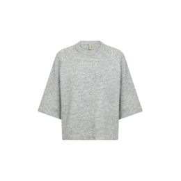 Strickpullover soyaconcept "Soya Concept Sweater SC_ORLEAN", Damen, Gr. L, 99110 lt grau melange, Obermaterial: 74% Polyacryl, 24% Polyester, 2% Elasthan, Pullover Strickpullover