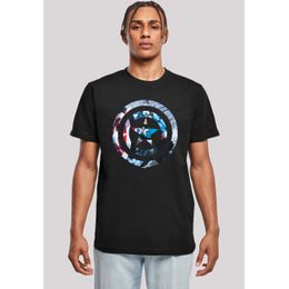 T-Shirt F4NT4STIC "Marvel Superhelden Avengers Captain America", Herren, Gr. XL, schwarz, Obermaterial: 100% Baumwolle, regular fit, Rundhals, ohne Bündchen, Shirts, Herren,Premium Merch,Regular-Fit,Basic,Logo Print