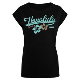 T-Shirt F4NT4STIC "PLUS SIZE Honolulu", Damen, Gr. 4XL, schwarz, Obermaterial: 100% Baumwolle, regular fit, Rundhals, ohne B&uuml;ndchen, Shirts T-Shirt, Print