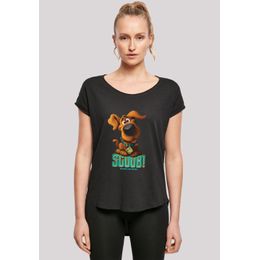 T-Shirt F4NT4STIC "Long Cut T-Shirt 'Scooby Doo Puppy Scooby'", Damen, Gr. L, schwarz, Obermaterial: 100% Baumwolle, regular fit, Rundhals, ohne B&uuml;ndchen, Shirts T-Shirt, Damen,Premium Merch,Lang,Longshirt,Bedruckt