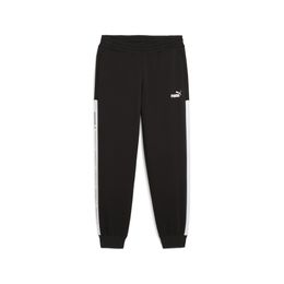 Sporthose Puma "Around The Block Jogginghose Damen", Damen, Gr. M, Normalgrößen, schwarz, Obermaterial: 66% Baumwolle, 34% Polyester; Rippe: 97% Baumwolle, 3% Elasthan; Tasche – Oben: 100% Baumwolle, bedruckt, comfort fit, Hosen