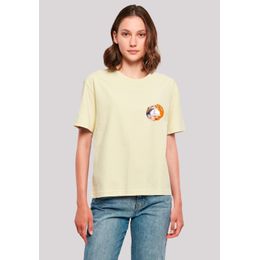 T-Shirt F4NT4STIC "Pinocchio Sundowner", Damen, Gr. L, gelb (softgelb), Obermaterial: 100% Baumwolle, oversize, Rundhals, ohne Bündchen, Shirts, Retro, Heroes of Childhood, TV Serie