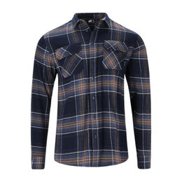 Fleeceshirt WHISTLER "Jamba", Herren, Gr. 3XL, blau (dunkelblau), 100% Baumwolle, mehrfarbig, normal, ohne Ausschnitt, Shirts, aus atmungsaktivem Flannel