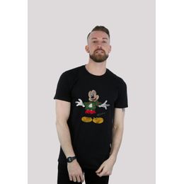 T-Shirt F4NT4STIC "Disney Micky Maus Weihnachten", Herren, Gr. XL, schwarz, Obermaterial: 100% Baumwolle, regular fit, Rundhals, ohne Bündchen, Shirts, Herren,Premium Merch,Regular-Fit,Basic,Bedruckt