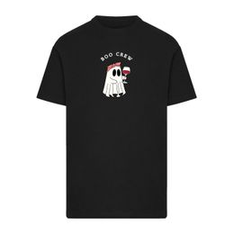 T-Shirt F4NT4STIC "Boo Crew Drinking Geist Halloween", Herren, Gr. L, schwarz, Obermaterial: 100% Baumwolle, regular fit, Rundhals, ohne B&uuml;ndchen, Shirts T-Shirt, Premium Qualit&auml;t