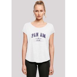 T-Shirt F4NT4STIC "Pan Am College Est 1927", Damen, Gr. S, wei&szlig;, Obermaterial: 100% Baumwolle, regular fit, Rundhals, ohne B&uuml;ndchen, Shirts T-Shirt, Premium Qualit&auml;t