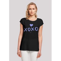 T-Shirt F4NT4STIC "Valentinstag xoxo Herz", Damen, Gr. 4XL, schwarz, Obermaterial: 100% Baumwolle, regular fit, Rundhals, ohne B&uuml;ndchen, Shirts T-Shirt, Print