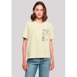 T-Shirt F4NT4STIC "Heidi Hello Heidi", Damen, Gr. L, gelb (softgelb), Obermaterial: 100% Baumwolle, oversize, Rundhals, ohne Bündchen, Shirts, Retro, Heroes of Childhood, TV Serie