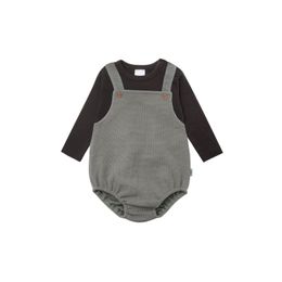 Strampler Liliput, Jungen, Gr. 74/80, grau (grau, grün), 60% Baumwolle, 40% Polyester, Rundhals, Overalls, bestehend aus Latzshorts und Langarmshirt