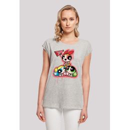 T-Shirt F4NT4STIC "Powerpuff Girls Cheerleaders", Damen, Gr. S, grau (erdgrau), Obermaterial: 100% Baumwolle, regular fit, Rundhals, ohne B&uuml;ndchen, Shirts T-Shirt, Premium Qualit&auml;t