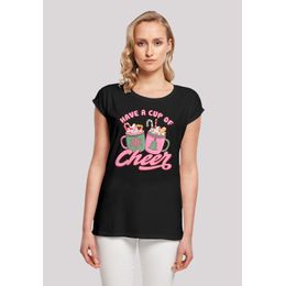 T-Shirt F4NT4STIC "Have a Cup of Cheer Weihnachten", Damen, Gr. 4XL, schwarz, Obermaterial: 100% Baumwolle, regular fit, Rundhals, ohne B&uuml;ndchen, Shirts T-Shirt, Premium Qualit&auml;t, Weihnachts-Kollection