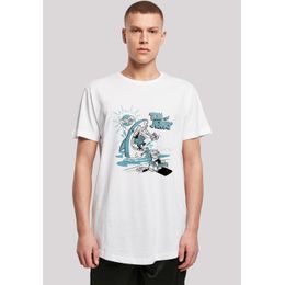 T-Shirt F4NT4STIC "Tom and Jerry TV Serie Summer Shark", Herren, Gr. XL, weiß, Obermaterial: 100% Baumwolle, regular fit, Rundhals, ohne Bündchen, Shirts, Herren,Premium Merch,Lang,Longshirt,Bedruckt