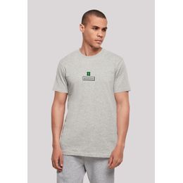 T-Shirt F4NT4STIC "Happy New Year Pixel Kleeblatt", Herren, Gr. M, grau (erdgrau), Obermaterial: 100% Baumwolle, regular fit, Rundhals, ohne Bündchen, Shirts, Print