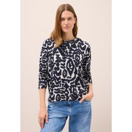 Kapuzenshirt Cecil, Damen, Gr. L (42), urban dunkelblau, Web, 48% Baumwolle, 48% Modal, 4% Elasthan, unifarben, comfort fit normal, ohne Ausschnitt, abgesteppt, Shirts Kapuzenshirt, im soften Baumwoll-Mix