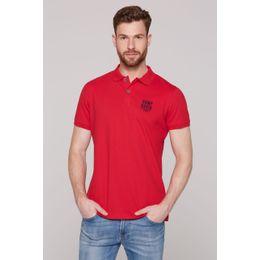 Poloshirt CAMP DAVID, Herren, Gr. XXL, rot, Material: 95% Baumwolle, 5% Elasthan, bedruckt, bestickt, regular fit normal, eingesetzt Rippb&uuml;ndchen, Shirts, mit Elasthan-Anteil