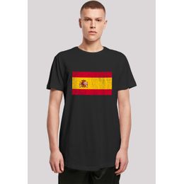 T-Shirt F4NT4STIC "Spain Spanien Flagge distressed", Damen, Gr. L, schwarz, Obermaterial: 100% Baumwolle, regular fit, Rundhals, ohne B&uuml;ndchen, Shirts T-Shirt, Print