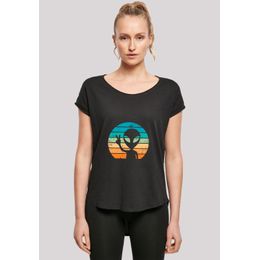 T-Shirt F4NT4STIC "Alien Piece Sonnenuntergang", Damen, Gr. L, schwarz, Obermaterial: 100% Baumwolle, regular fit, Rundhals, ohne Bündchen, Shirts T-Shirt, Premium Qualität
