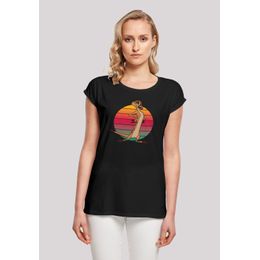T-Shirt F4NT4STIC "Disney K&ouml;nig der L&ouml;wen Timon Sunset", Damen, Gr. 4XL, schwarz, Obermaterial: 100% Baumwolle, regular fit, Rundhals, ohne B&uuml;ndchen, Shirts T-Shirt, Print