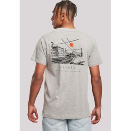 T-Shirt F4NT4STIC "Escape Discover the World Town Train Station", Herren, Gr. L, grau (erdgrau), Obermaterial: 100% Baumwolle, regular fit, Rundhals, ohne Bündchen, Shirts, Premium Qualität, ESCAPE Collection