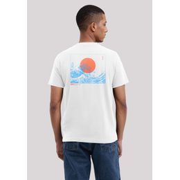 T-Shirt F4NT4STIC "Kanagawa Welle Japan", Herren, Gr. L, weiß, Obermaterial: 100% Baumwolle, regular fit, Rundhals, ohne Bündchen, Shirts, Premium Qualität