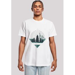 T-Shirt F4NT4STIC "Hike More Mountains", Herren, Gr. L, weiß, Obermaterial: 100% Baumwolle, regular fit, Rundhals, ohne Bündchen, Shirts, Premium Qualität