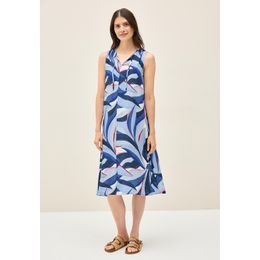 Midikleid Cecil, Damen, Gr. XS (36), US-Gr&ouml;&szlig;en, blau (urban navy blau), Stoff, 100% Viskose, bedruckt, comfort fit wadenlang, Rundhals, abgesteppt, Kleider Midikleid, aus Viskose