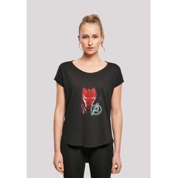 T-Shirt F4NT4STIC "Marvel Avengers Endgame Iron Man", Damen, Gr. L, schwarz, Obermaterial: 100% Baumwolle, regular fit, Rundhals, ohne B&uuml;ndchen, Shirts T-Shirt, Damen,Premium Merch,Lang,Longshirt,Logo Print
