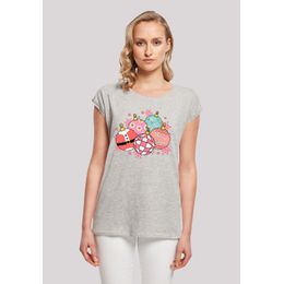 T-Shirt F4NT4STIC "Pink Cute Weihnachten Tree Balls", Damen, Gr. 4XL, grau (erdgrau), Obermaterial: 100% Baumwolle, regular fit, Rundhals, ohne Bündchen, Shirts, Premium Qualität, Weihnachts-Kollection
