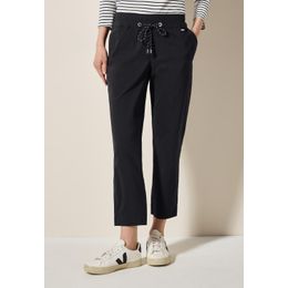 Jogger Pants Cecil, Damen, Gr. XL, L&auml;nge 26, schwarz, Web, 66% Baumwolle, 30% Polyester, 4% Elasthan, unifarben, comfort fit normal, Hosen, Elastikbund mit Tunnelzug