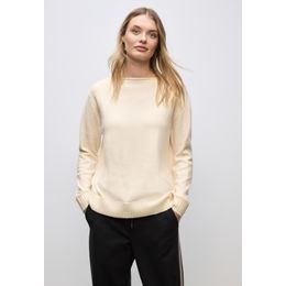 Street One Damen Strickpulloversoft beige, Gr. 40, unifarben, Stoff, 33% Polyester, 31% Polyacryl, 24% Baumwolle, 12% Polyamid, Pullover, mit