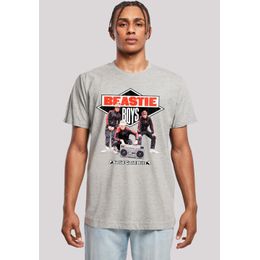 T-Shirt F4NT4STIC "Beastie Boys", Herren, Gr. S, grau (erdgrau), Obermaterial: 100% Baumwolle, regular fit, Rundhals, ohne Bündchen, Shirts, Streetwear Fashion