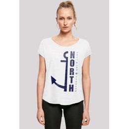 T-Shirt F4NT4STIC "North Anker Knut & Jan Hamburg Blau", Damen, Gr. S, wei&szlig;, Obermaterial: 100% Baumwolle, regular fit, Rundhals, ohne B&uuml;ndchen, Shirts T-Shirt, Print