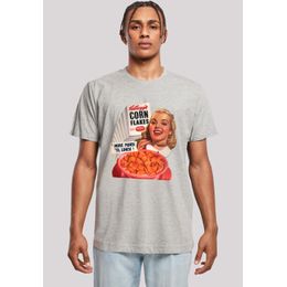 T-Shirt F4NT4STIC "Kellogg's Corn Flakes Cereal 1950's", Herren, Gr. S, erdgrau, Obermaterial: 100% Baumwolle, regular fit, Rundhals, ohne Bündchen, Shirts T-Shirt, Premium Qualität