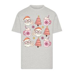 T-Shirt F4NT4STIC "Hippie Santa Weihnachten Tree Cocoa", Herren, Gr. 4XL, erdgrau, Obermaterial: 100% Baumwolle, regular fit, Rundhals, ohne B&uuml;ndchen, Shirts T-Shirt, Premium Qualit&auml;t