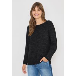 Strickpullover Cecil, Damen, Gr. S (38), salt, pepper heather melange, Web, 60% Baumwolle, 40% Polyester, unifarben, comfort fit normal, Rundhals, normaler Saum, Pullover Strickpullover, mit Rundhalsausschnitt