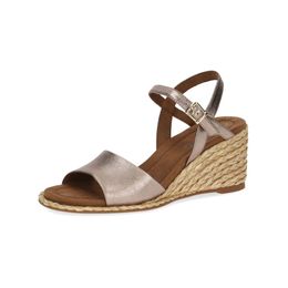Caprice Damen Keilsandalette "Caprice Sandalen Leder", Gr. 40taupe, Leder, Schuhe