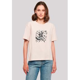 T-Shirt F4NT4STIC "Skelettpaar tanzt mit Band", Damen, Gr. L, pink, Obermaterial: 100% Baumwolle, oversize, Rundhals, ohne B&uuml;ndchen, Shirts T-Shirt, Premium Qualit&auml;t