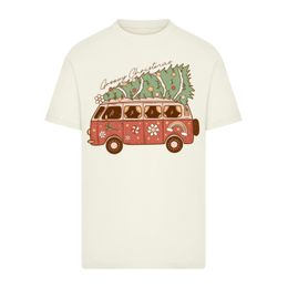 T-Shirt F4NT4STIC "Groovy Weihnachten Camper Van", Herren, Gr. L, sand, Obermaterial: 100% Baumwolle, regular fit, Rundhals, ohne Bündchen, Shirts, Premium Qualität