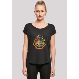 F4NT4STIC Damen T-Shirt "Harry Potter Hogwarts Crest Gold"schwarz, Gr. XXL, Obermaterial: 100% Baumwolle, Shirts, Print