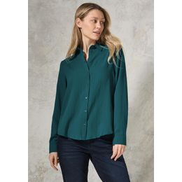 Langarmbluse Cecil, Damen, Gr. XXL (46), blau (petrol gr&uuml;n), Stoff, 56% Viskose, 43% Polyester, 1% Elasthan, unifarben, normal normal, V-Ausschnitt, B&uuml;ndchen, Blusen, aus stretchigem Viskosematerial