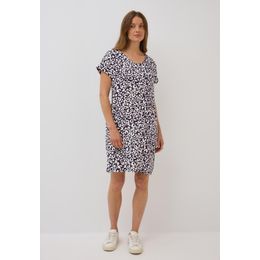 Sommerkleid Cecil, Damen, Gr. M40, US-Gr&ouml;&szlig;en, blau (urban dunkelblau), Stoff, 100% Viskose, gemustert, normal knieumspielend, U-Boot-Ausschnitt, Umschlagbund, Kleider Sommerkleid, aus Viskose