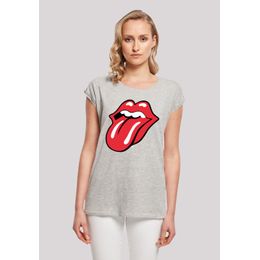T-Shirt F4NT4STIC "The Rolling Stones Zunge", Damen, Gr. 4XL, grau (erdgrau), Obermaterial: 100% Baumwolle, regular fit, Rundhals, ohne B&uuml;ndchen, Shirts T-Shirt, Premium Qualit&auml;t