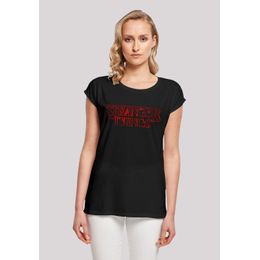 T-Shirt F4NT4STIC "Stranger Things Glow Logo", Damen, Gr. 4XL, schwarz, Obermaterial: 100% Baumwolle, regular fit, Rundhals, ohne B&uuml;ndchen, Shirts T-Shirt, Premium Qualit&auml;t