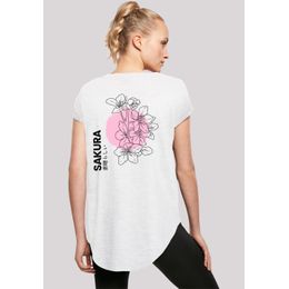 T-Shirt F4NT4STIC "Sakura Japan Grafik", Damen, Gr. S, weiß, Obermaterial: 100% Baumwolle, regular fit, Rundhals, ohne Bündchen, Shirts, Print