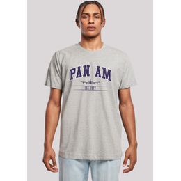 T-Shirt F4NT4STIC "Pan Am College Est 1927", Herren, Gr. S, erdgrau, Obermaterial: 100% Baumwolle, regular fit, Rundhals, ohne B&uuml;ndchen, Shirts T-Shirt, Premium Qualit&auml;t