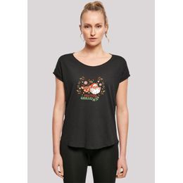 T-Shirt F4NT4STIC "Weihnachten Hippie Santa And Reindeer", Damen, Gr. L, schwarz, Obermaterial: 100% Baumwolle, regular fit, Rundhals, ohne B&uuml;ndchen, Shirts T-Shirt, Premium Qualit&auml;t, Weihnachts-Kollection